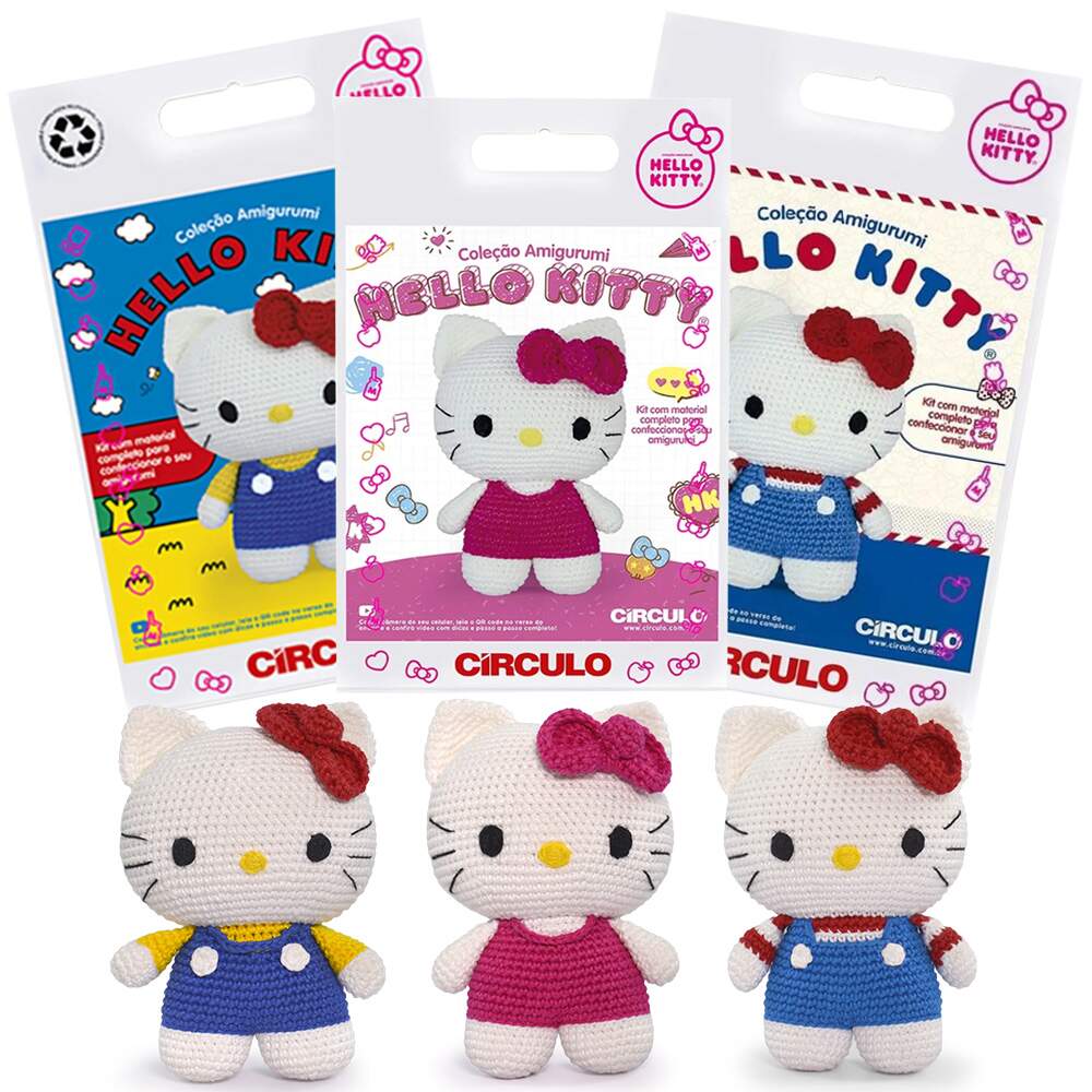 Kit Amigurumi Coleção Hello Kitty Circulo