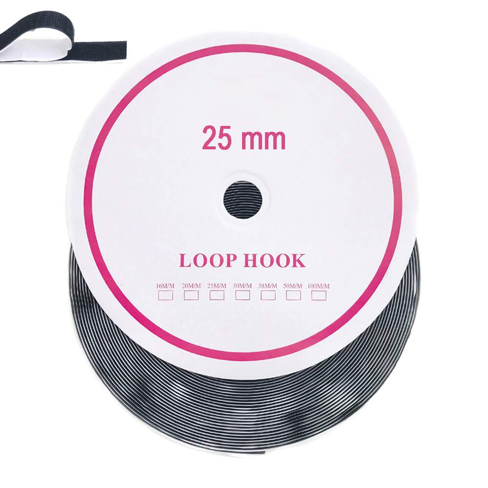 Velcro Adesivo 25mm Hook Loop Rolo com 25 mts Macho e Fêmea (PAR)